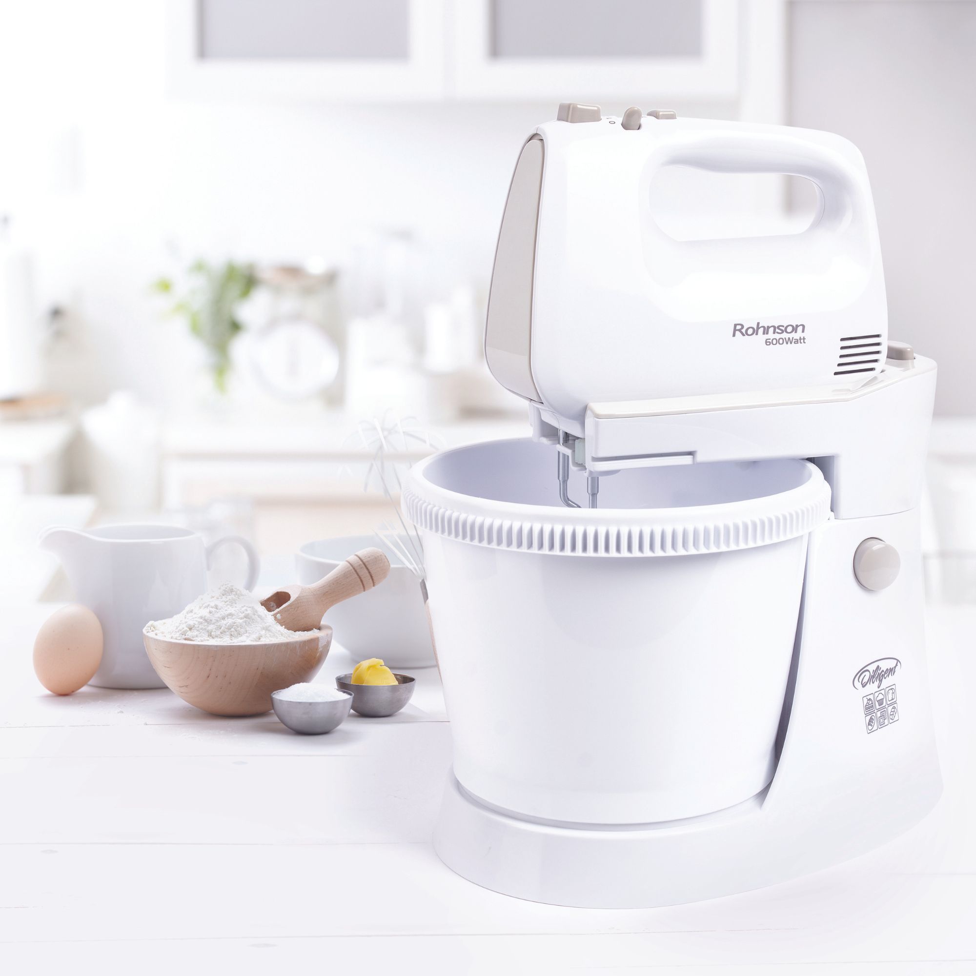 Dedeman Mixer cu bol Rohnson R5525, 3 litri, 600 W, plastic, 5 trepte ...