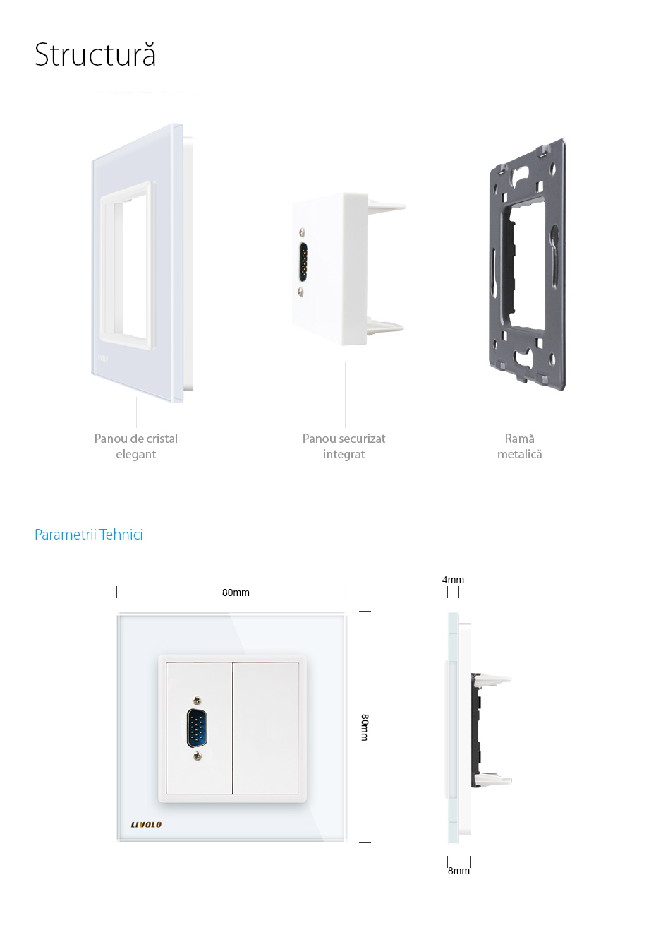 Dedeman - Priza cu mufa VGA tata 15 pini Livolo VL-C791VG2-15, rama din ...